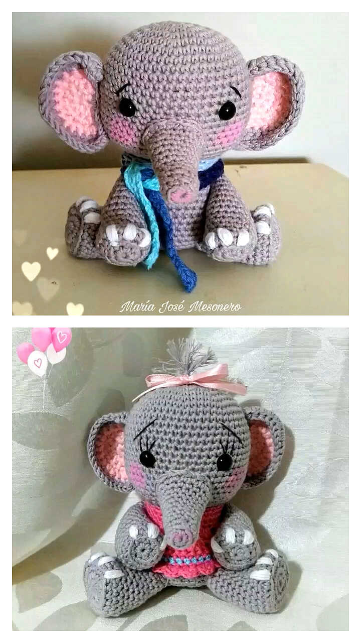 Crochet Plush Elephant Eleanor Amigurumi Free Pattern – Amigurumi