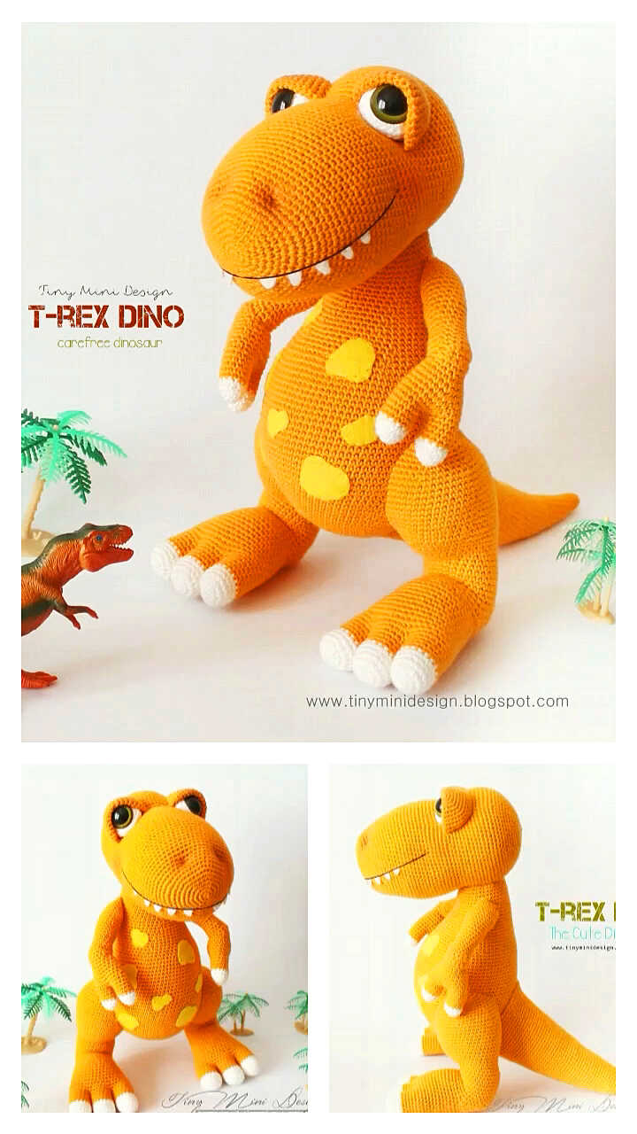 Easy Crochet Dinosaur Trex Amigurumi Free Pattern – Amigurumi