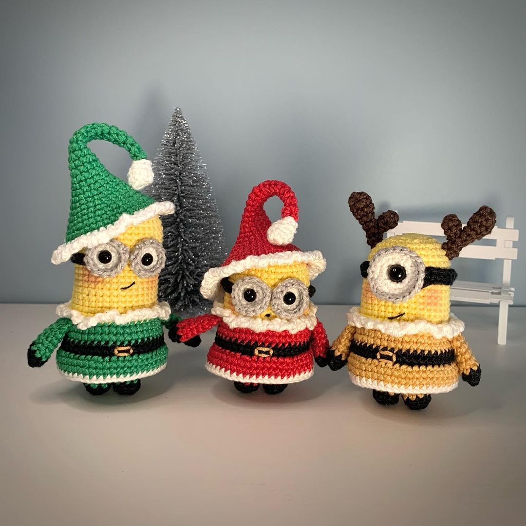 Crochet Christmas Ornaments Minion Rush Free Amigurumi Pattern – Amigurumi