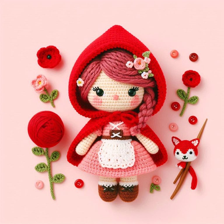 Cute Crochet Little Red Riding Hood Free Pattern – Amigurumi